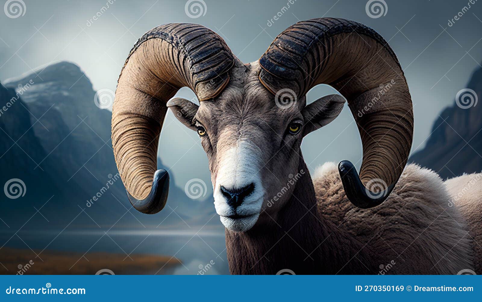 AI Generative Illustration Graphic Design Art Closeup View of the Sheep ...