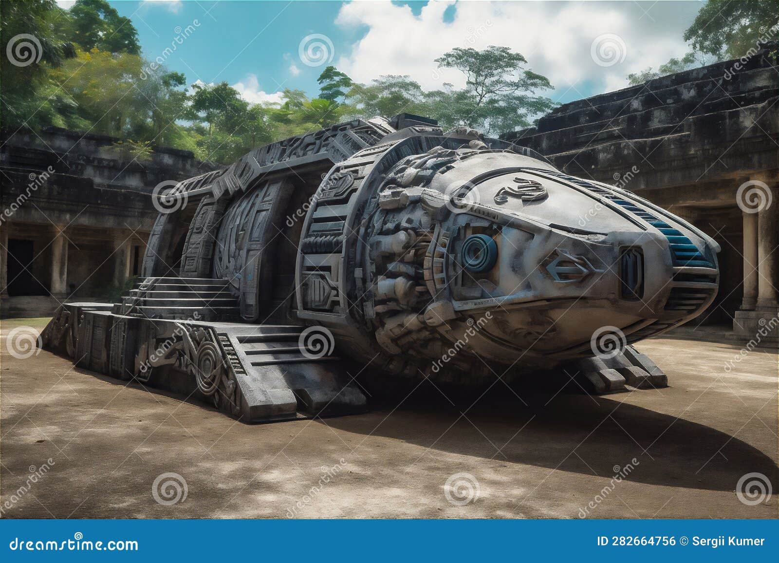AI Generative Image of Ancient Aztec Time Traveling Machine Stock ...