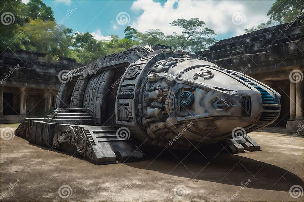 AI Generative Image of Ancient Aztec Time Traveling Machine Stock ...