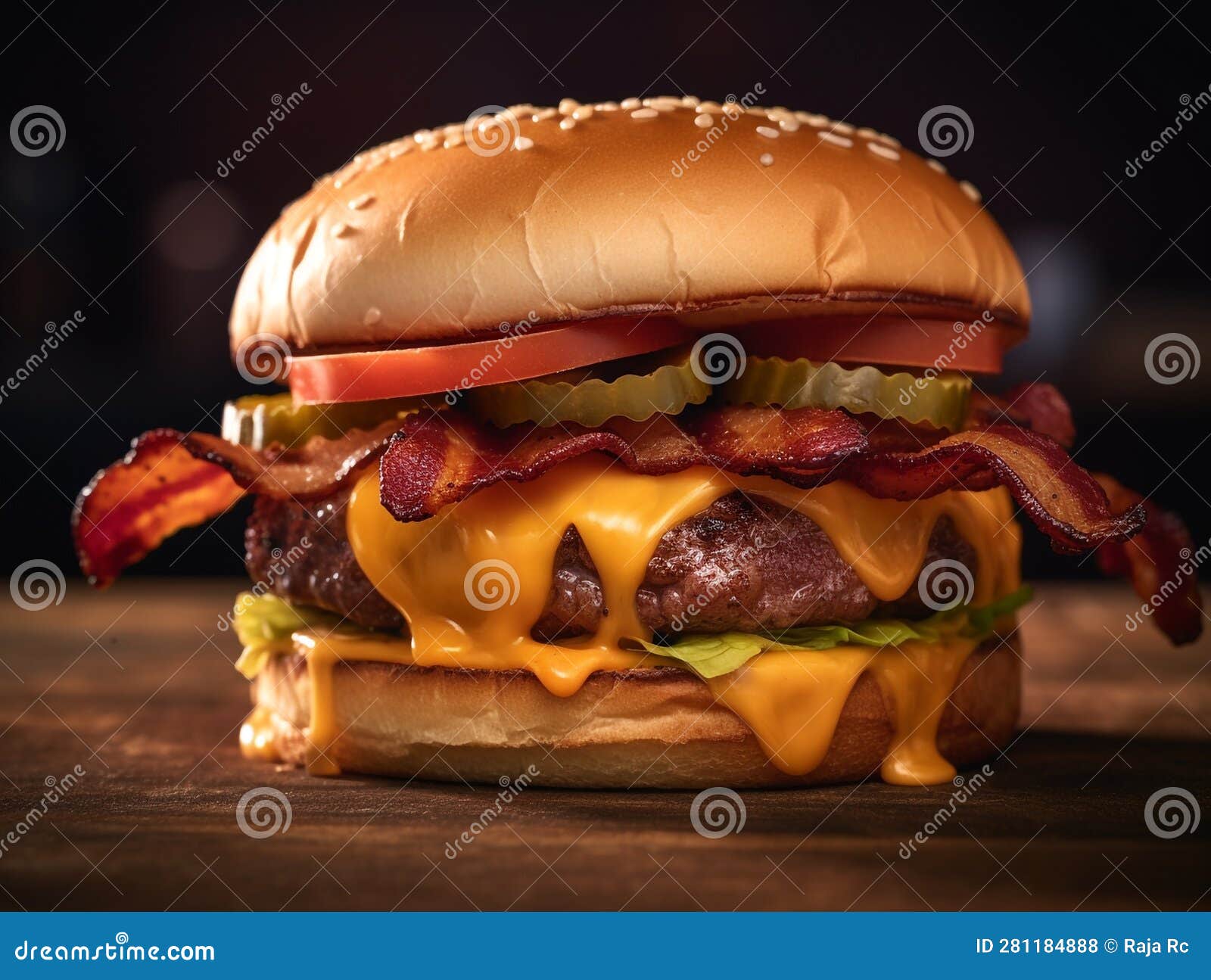 Bacon Cheeseburger Stock Illustration Illustration Of Calories 281184888