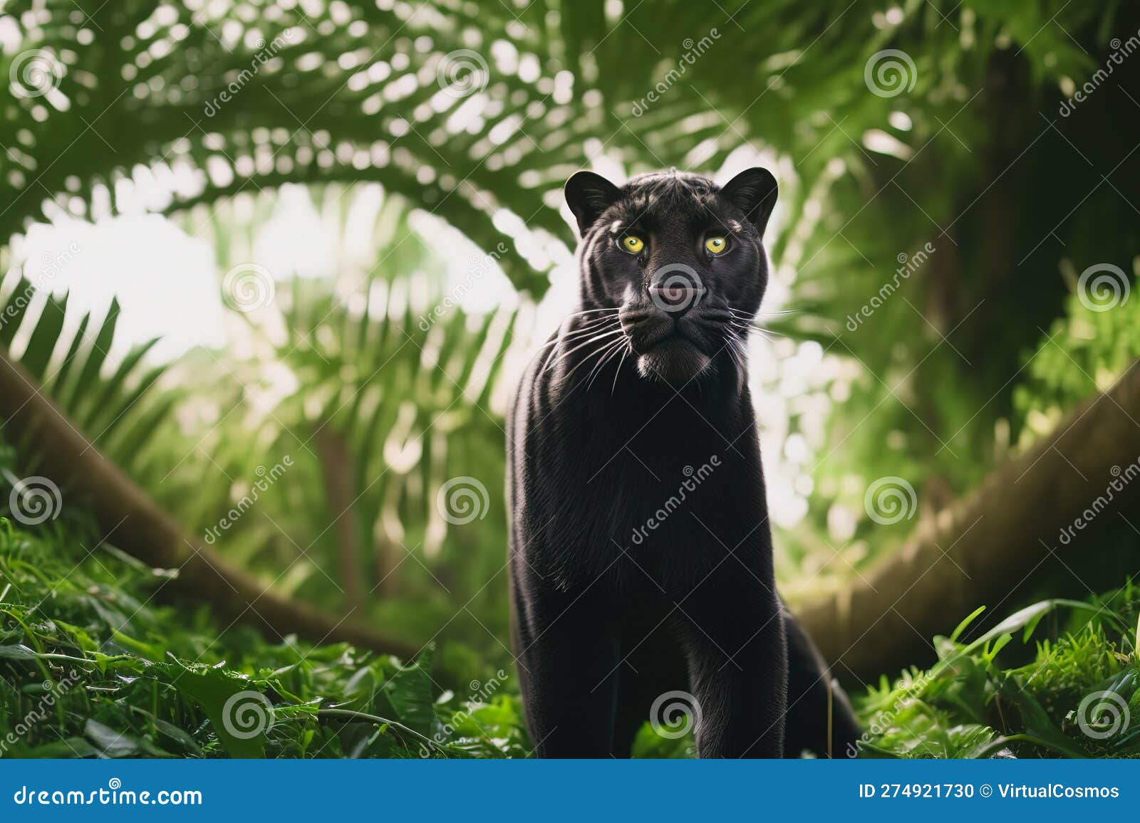 An AI Generative Image From A Captivating Black Panther In The Jungle ...