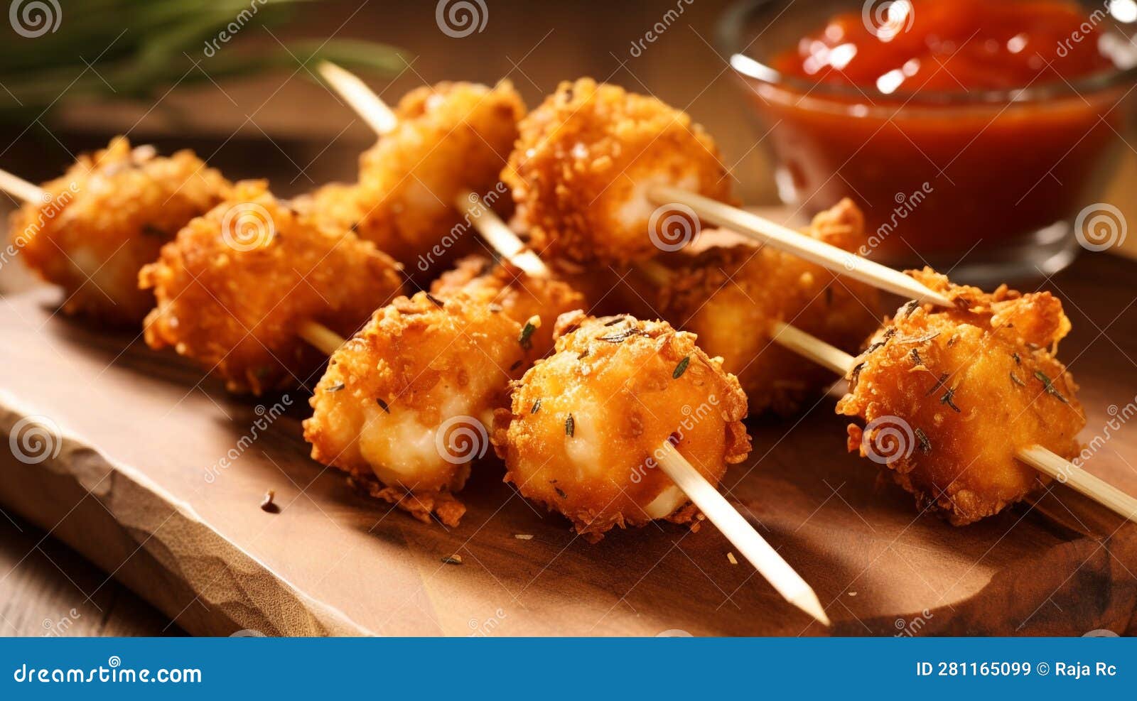 Chicken Pops stock illustration. Illustration of breading - 281165099