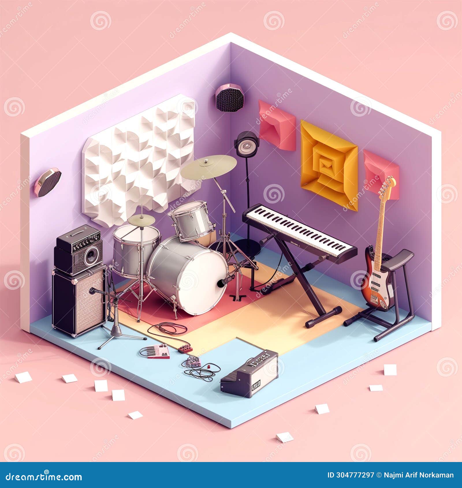 Studio jamming model stock image. Image of isolated - 304777297