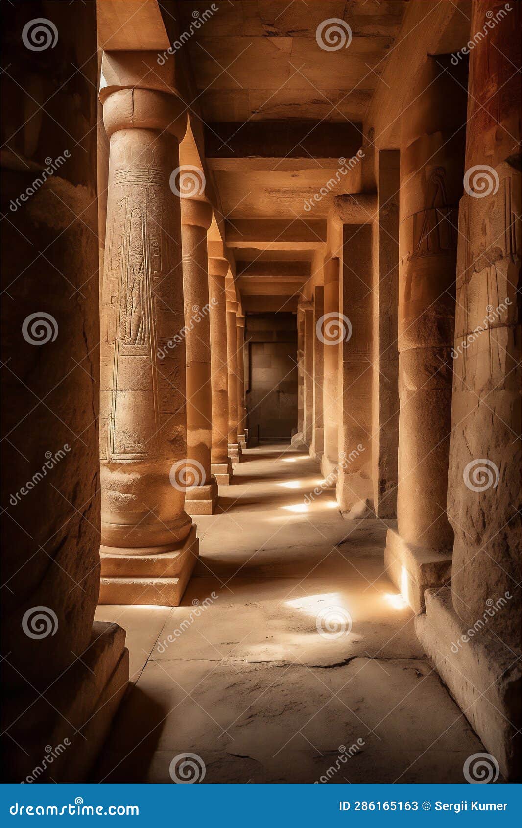 AI Generative Image of Passage in Ancient Egyptian Temple with Big ...