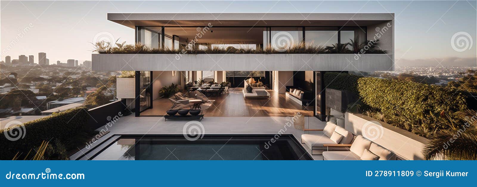 AI Generative Image of Sprawling Multi-level Mansion with Modern Design ...