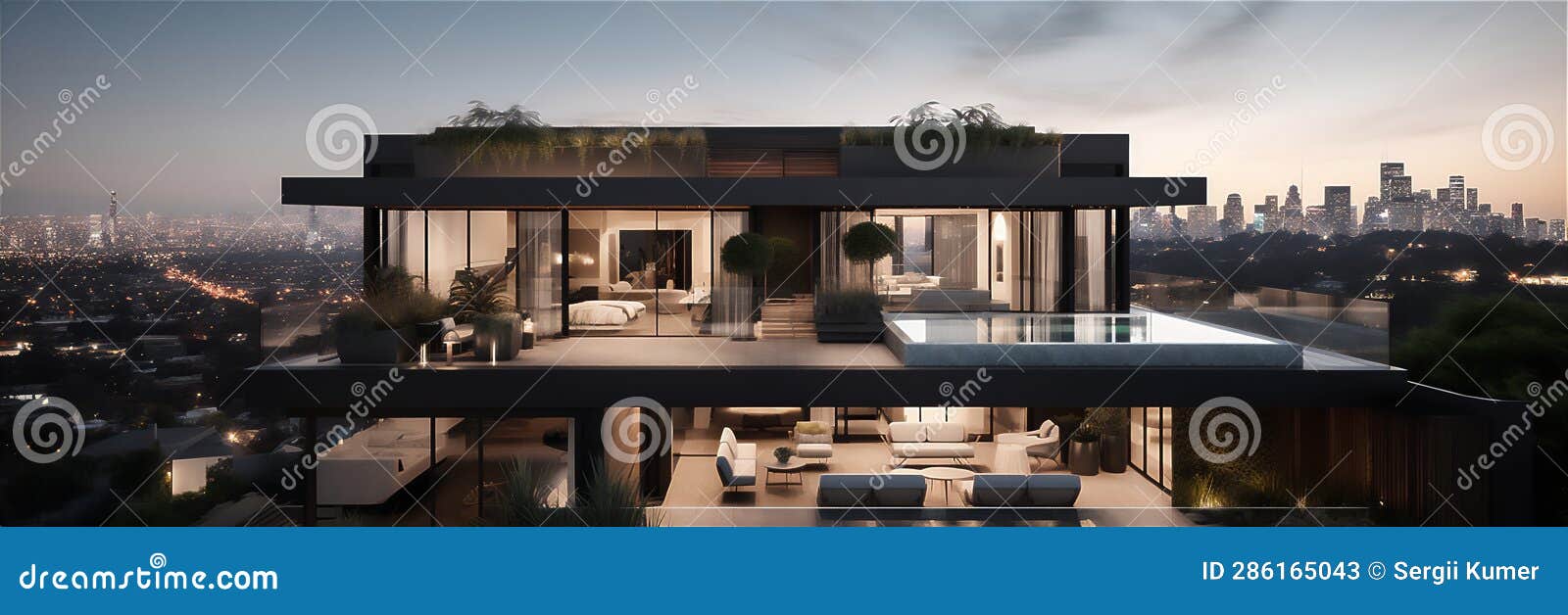 AI Generative Image of Sprawling Multi-level Mansion with Modern Design ...