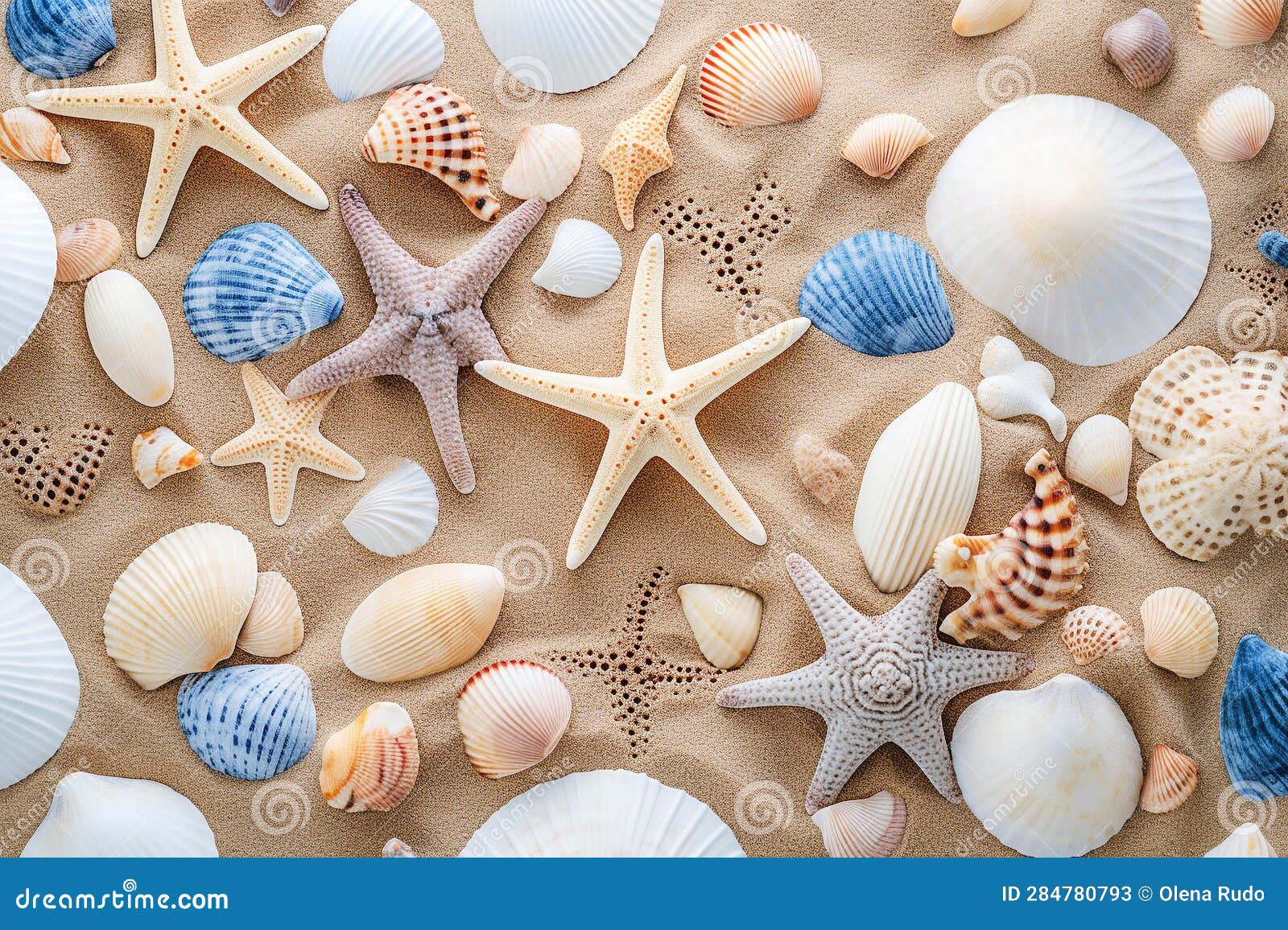 Ai Generative. Summer Beach With Strafish And Shells Royalty-Free Stock ...