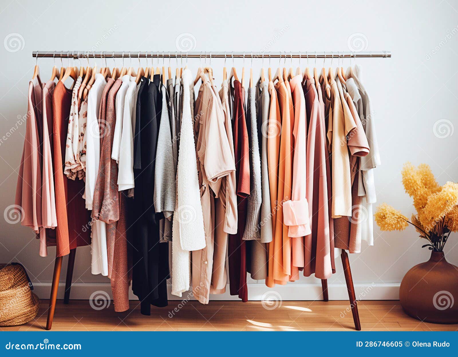 Ai Generative. Woman Clothes on a Rack Stock Illustration ...