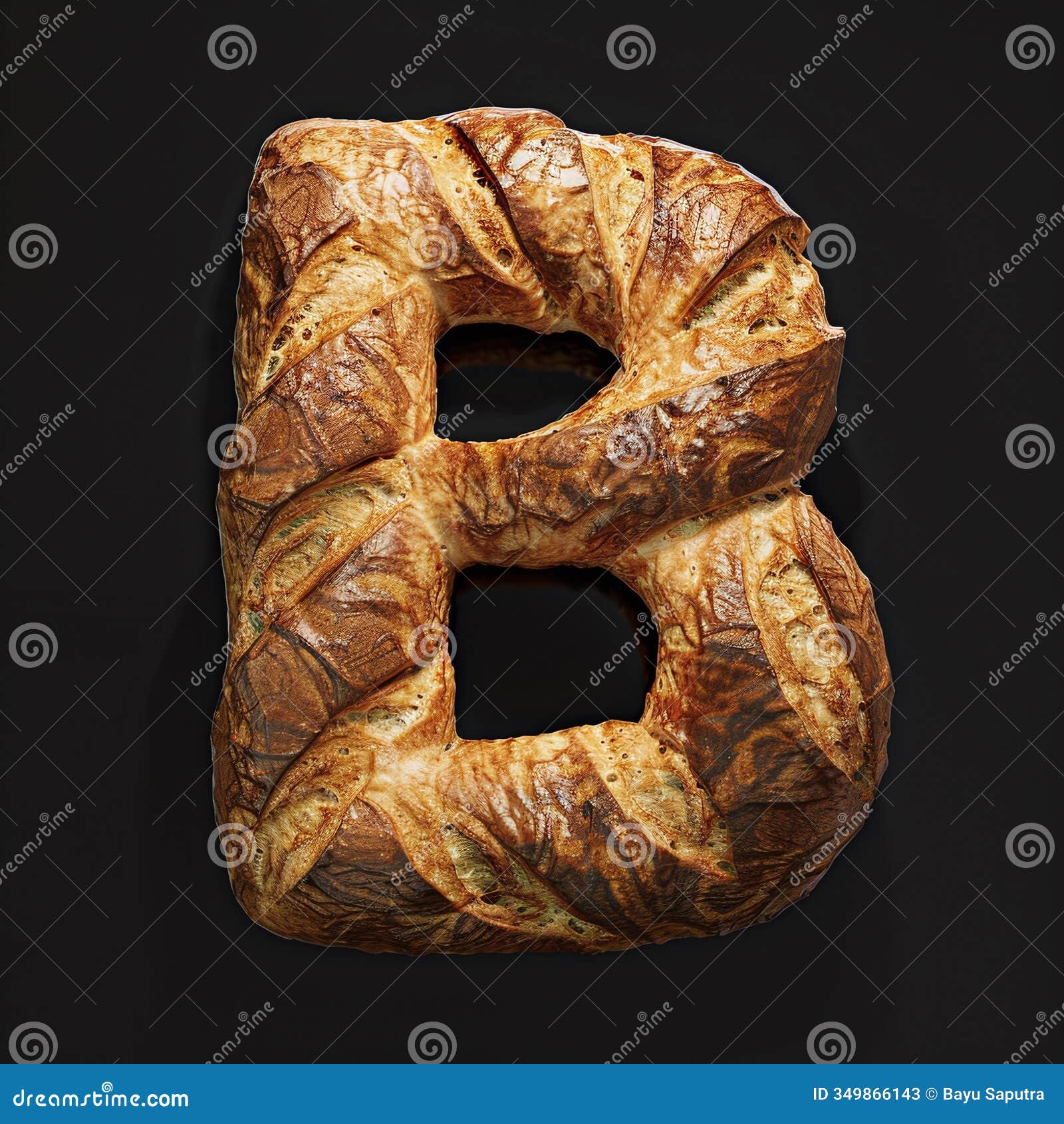 Ai Generative Letter B Shaped Bread Stock Image - Image of font, design ...