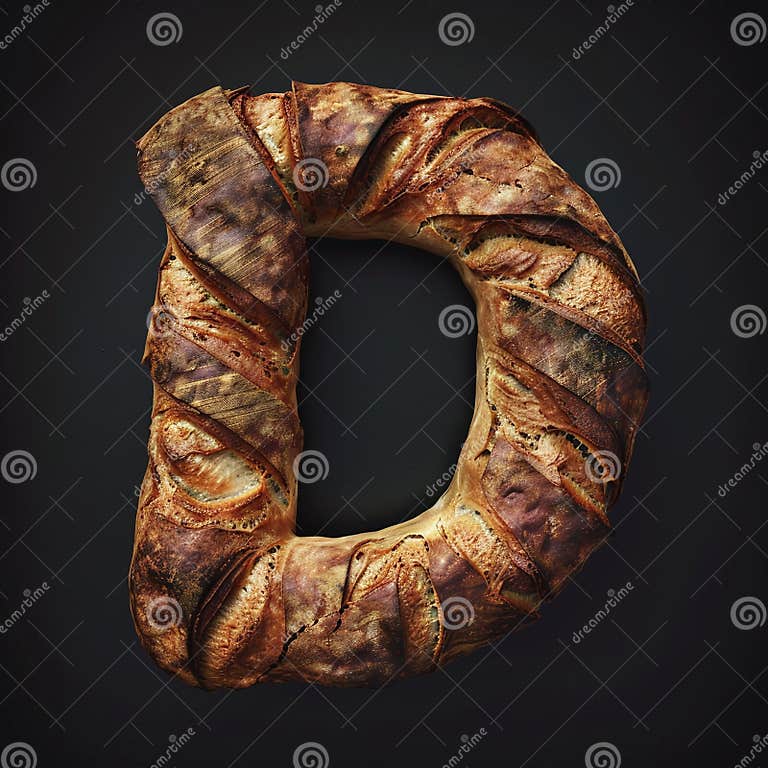 Ai Generative Letter D Shape Bread Stock Image - Image of label ...