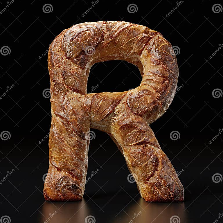 Ai Generative Letter R Shape Bread Stock Image - Image of design ...
