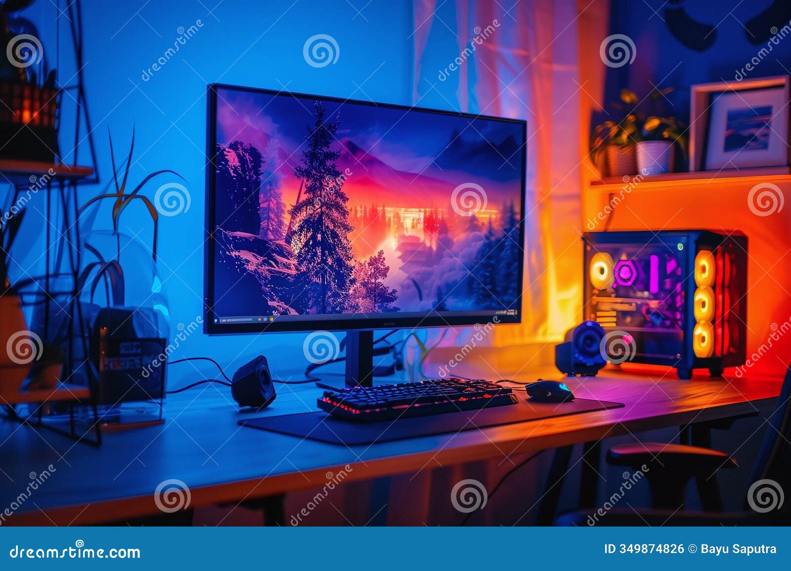 Ai Generative Luxury Gaming Computer Set Stock Illustration ...