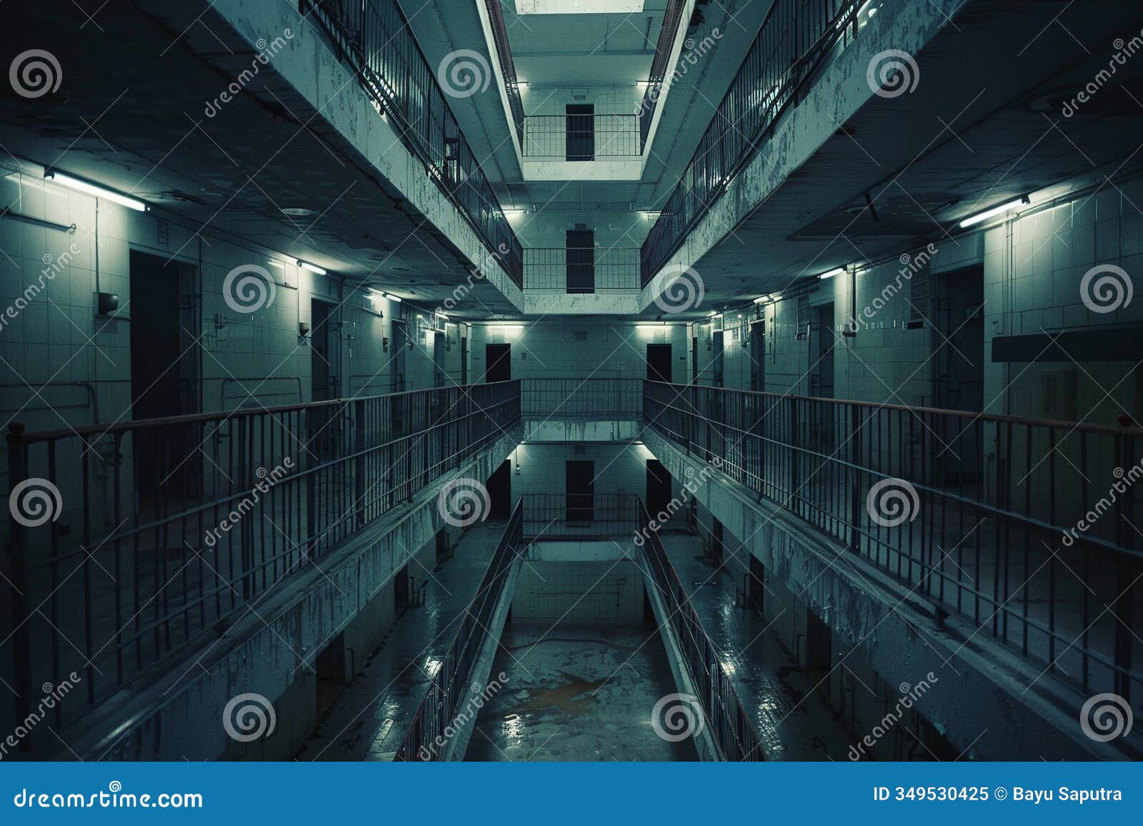 Ai Generative Modern Prison Interior Stock Illustration - Illustration ...