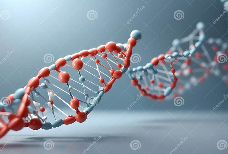 Ai Generative Molecular Dna Structure Background, Banner Design Stock ...