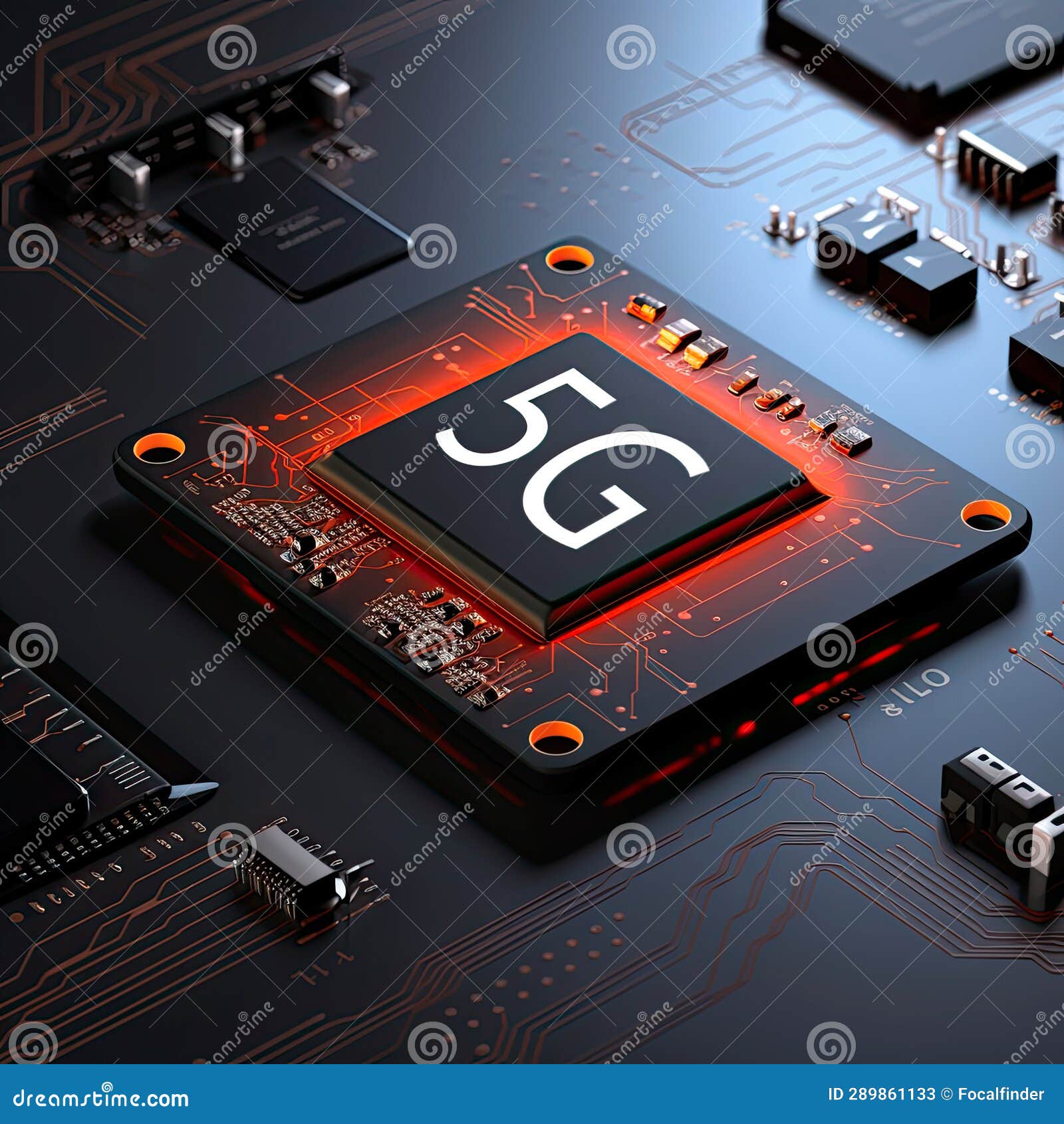 AI-generative Next-gen 5G Technology Chip in an Electronic Circuit ...