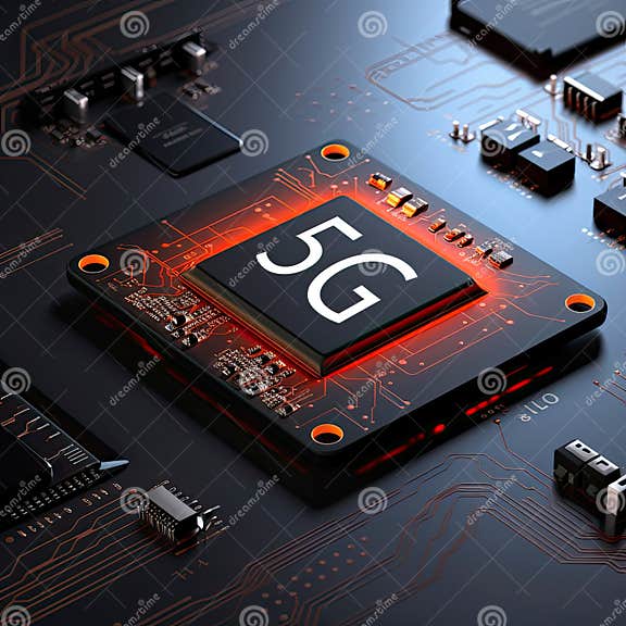 AI-generative Next-gen 5G Technology Chip in an Electronic Circuit ...