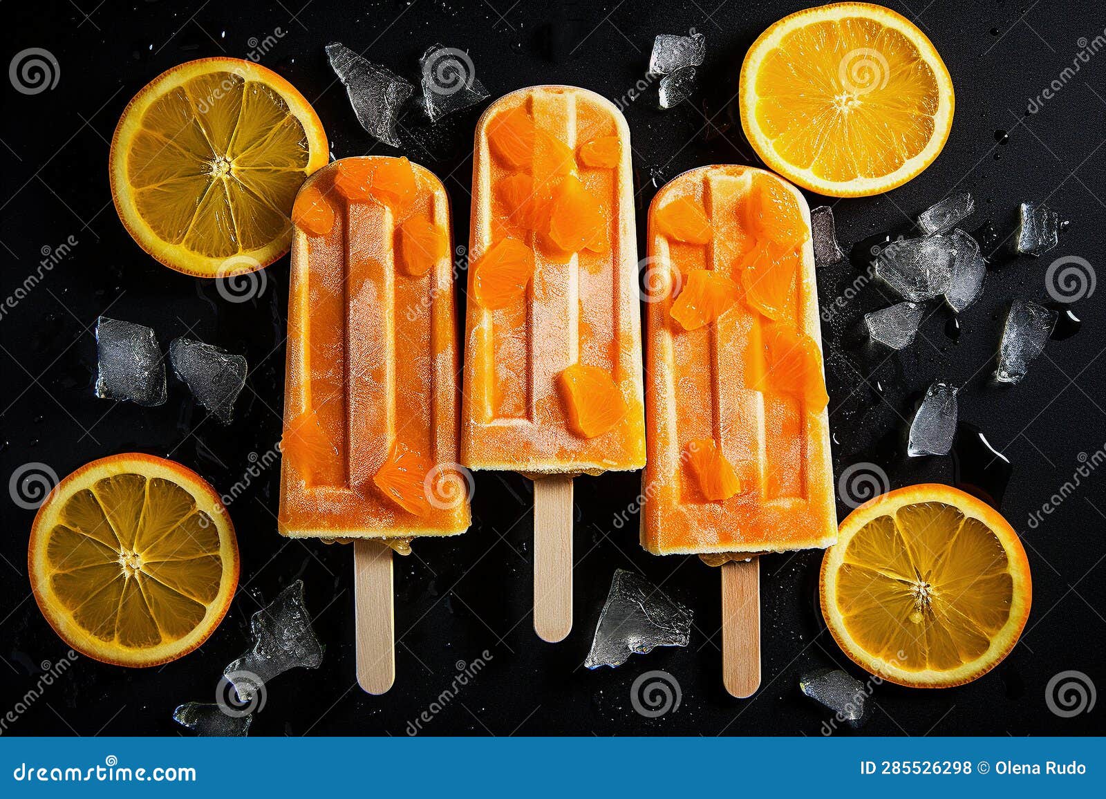 Ai Generative. Orange Ice Cream Pop Stickles Stock Illustration ...