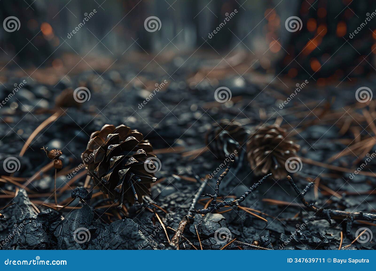 Ai Generative Pine Tree Seeds In Burned Forest Soil Royalty-Free Stock ...