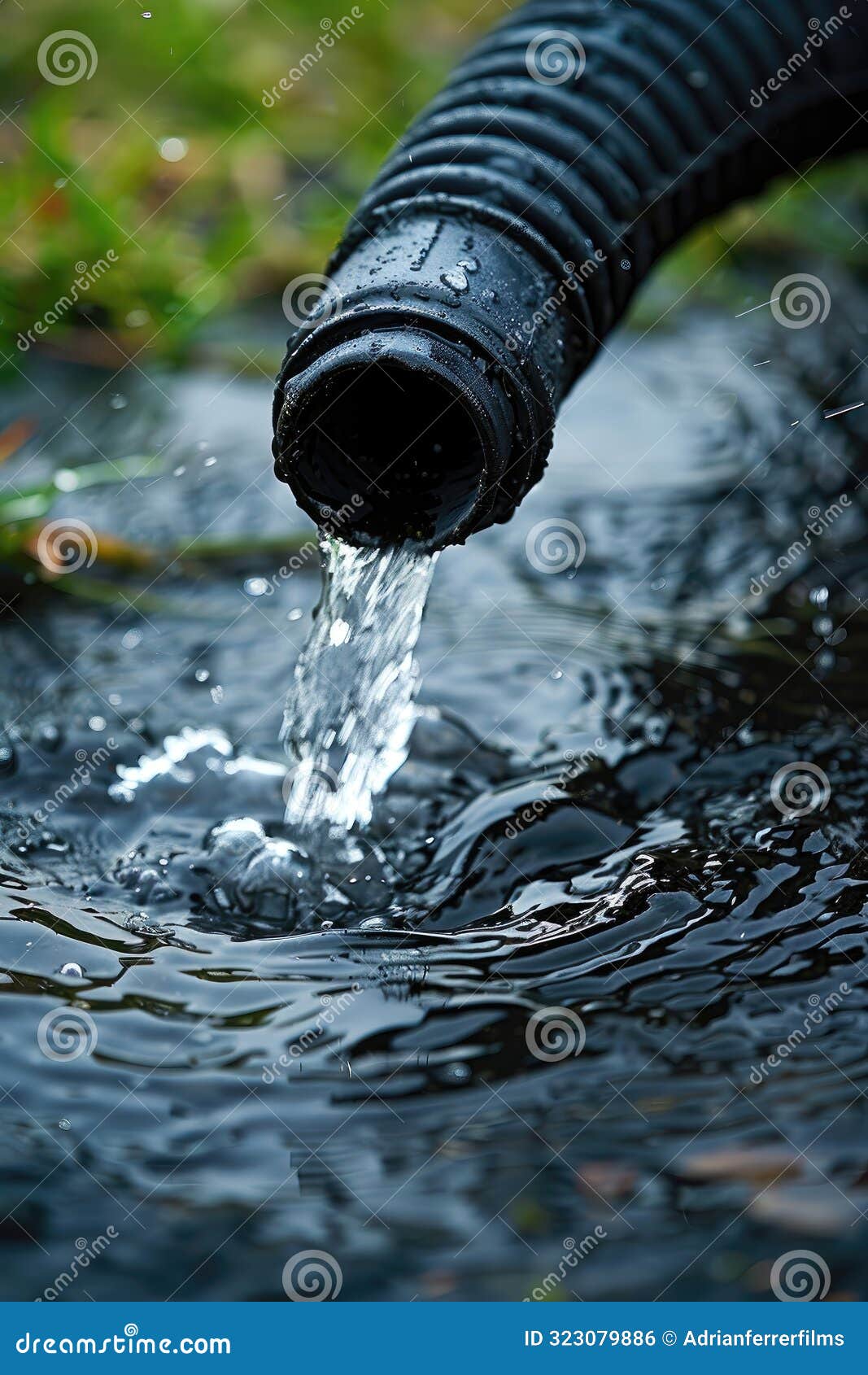 A Pipe is Dripping Water into a Puddle Stock Photo - Image of wave ...