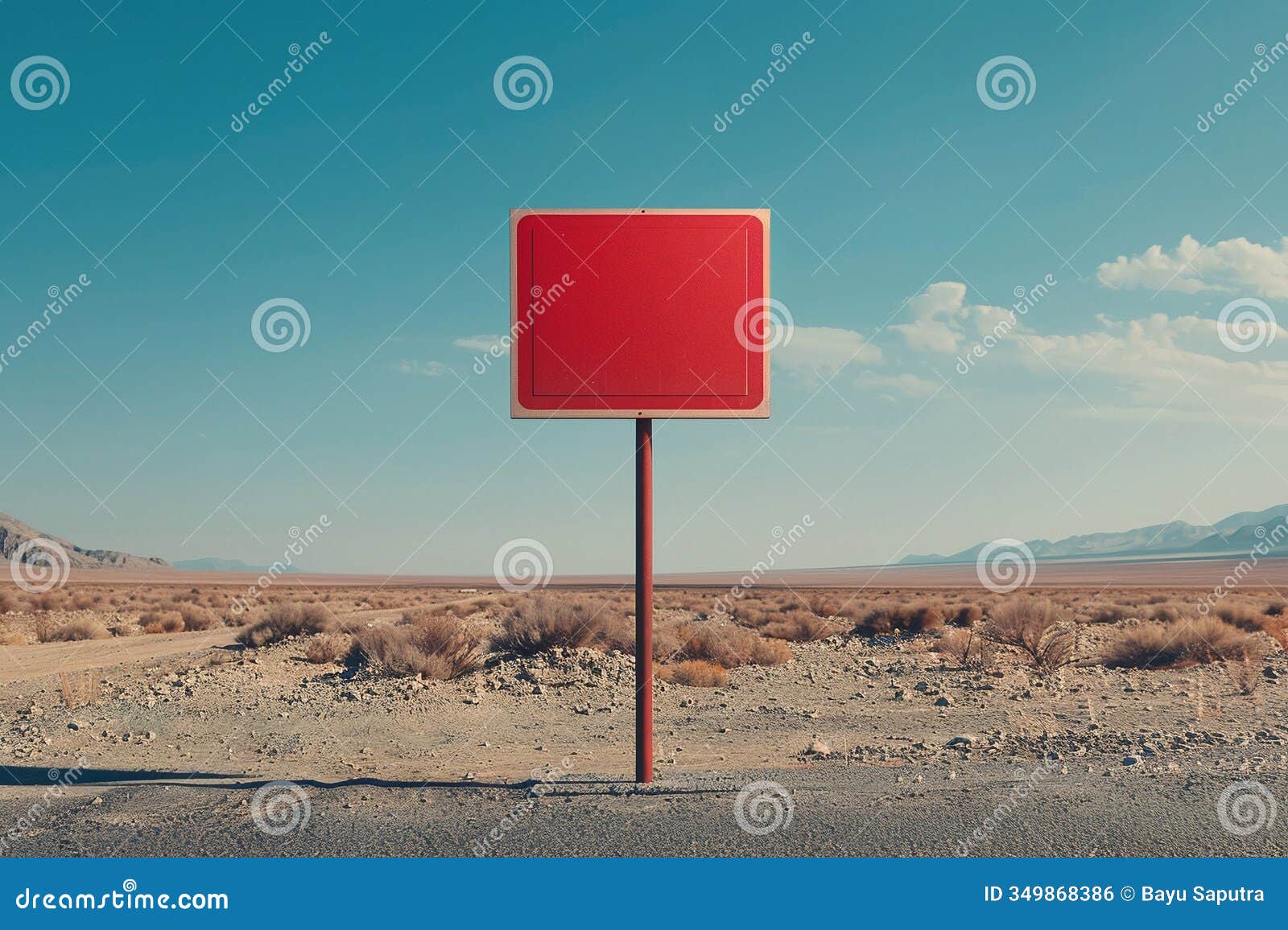 Ai Generative Plain Red Blank Space Road Sign Stock Photo - Image of ...