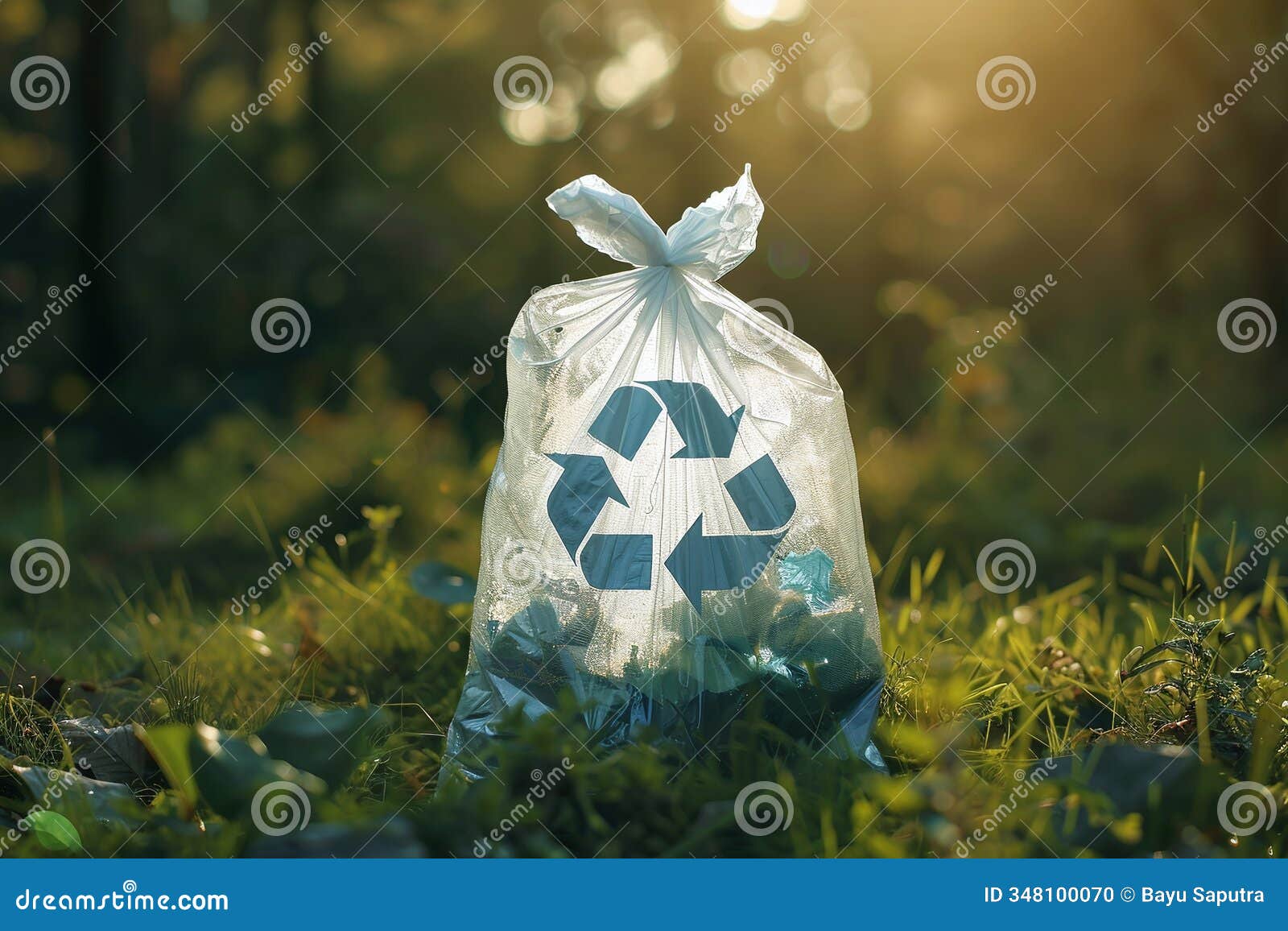 Ai Generative Plastic Bag with Recycling Symbol Stock Illustration ...