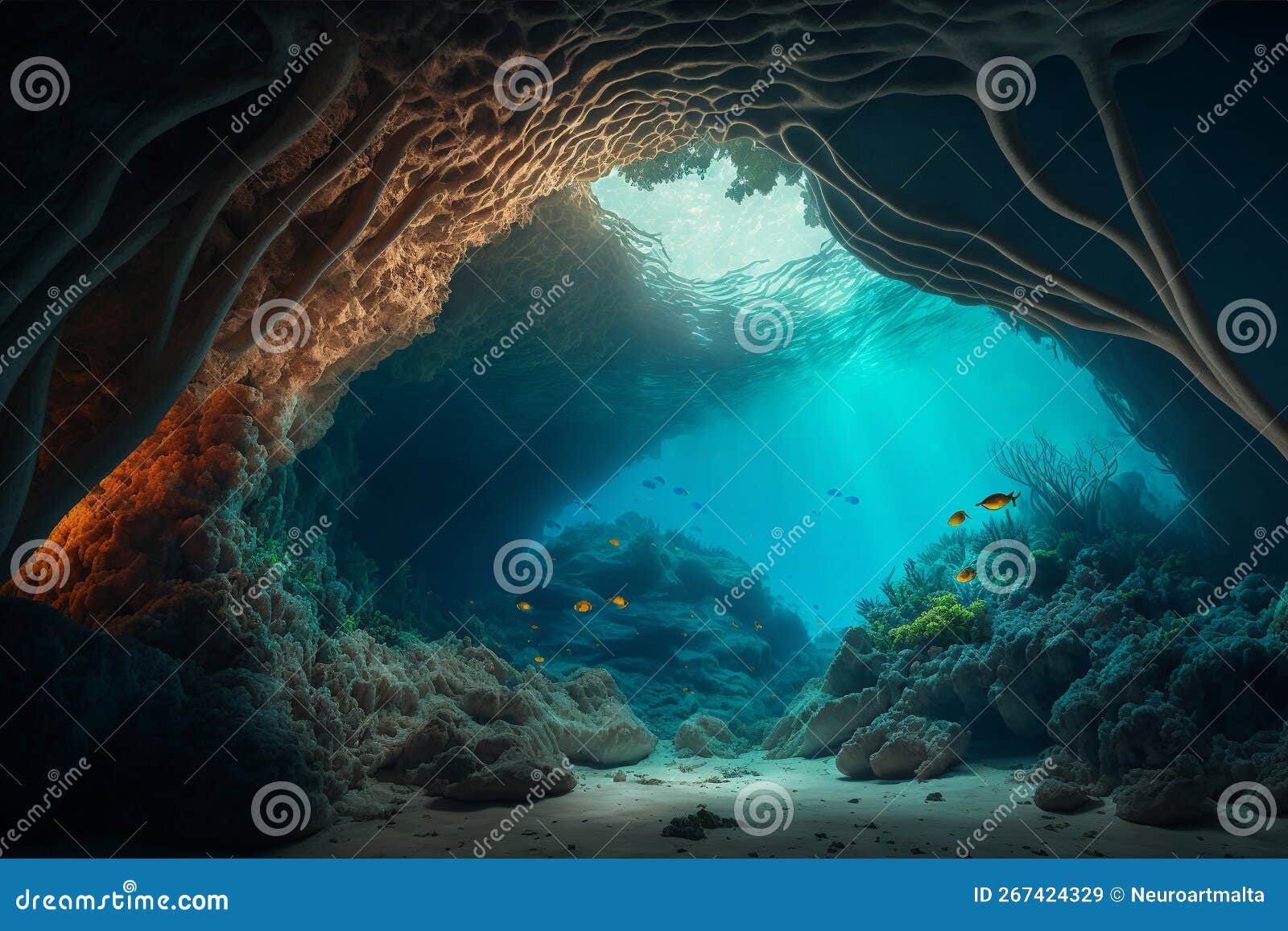 Underwater Cave AI Generative Render Royalty-Free Stock Photo ...