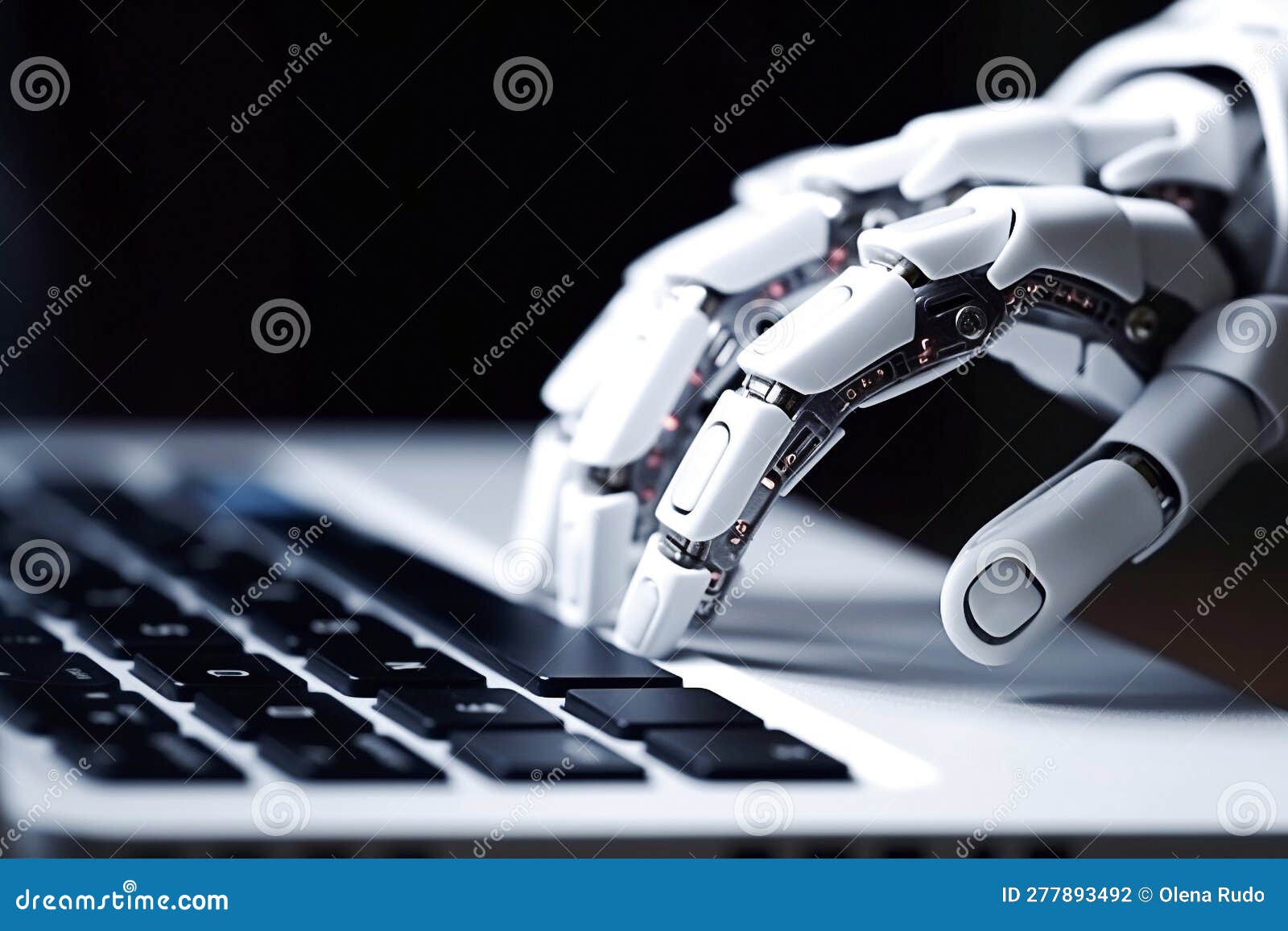 AI Generative. Robot Hand Use Notebook Stock Photo - Image of tech ...