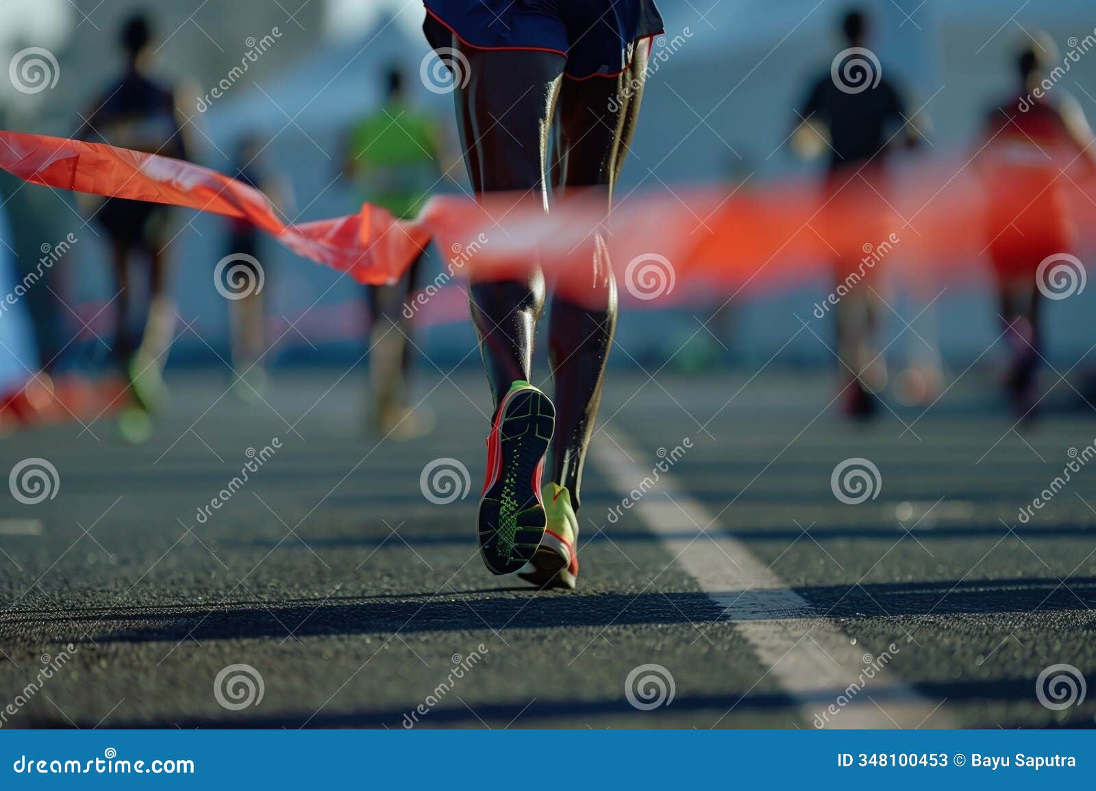 Ai Generative Runners Who Reach the Finish Line Stock Illustration ...