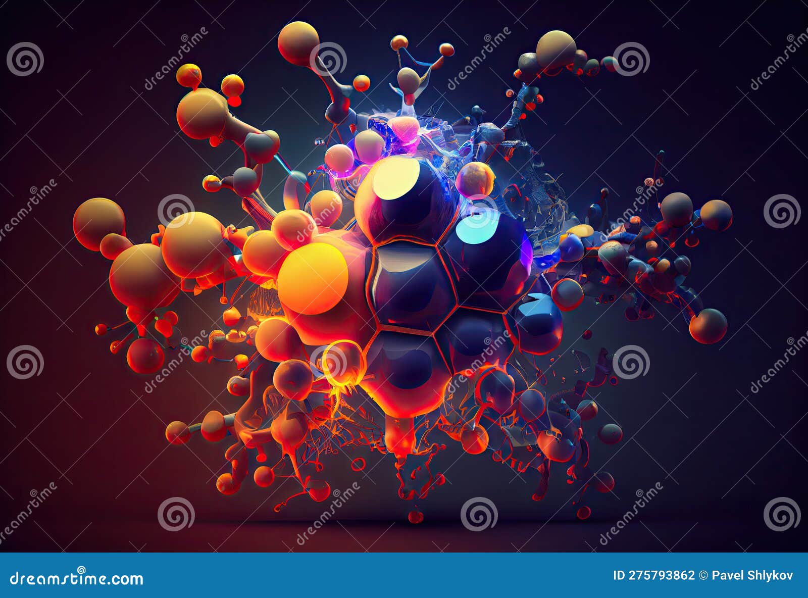 Science Molecule, Model Structure Stock Illustration - Illustration of ...