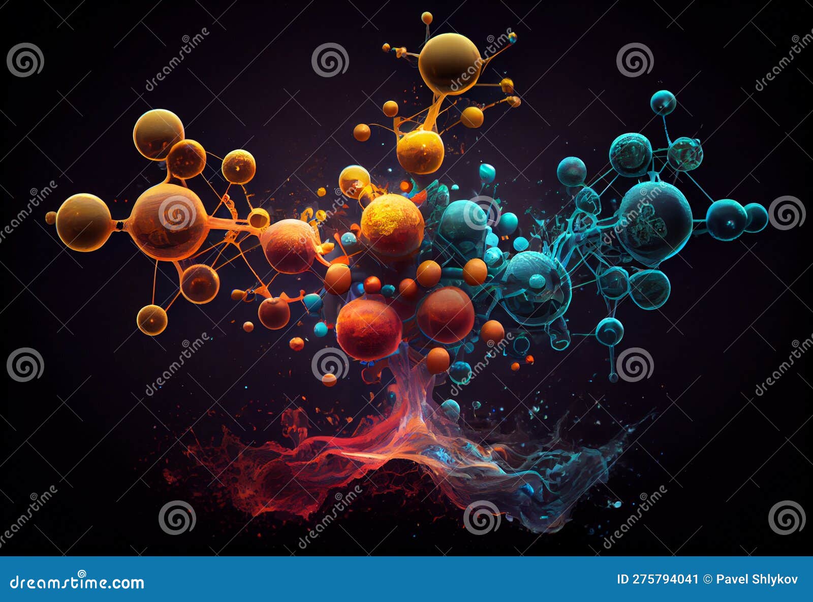 Science Molecule, Model Structure Stock Illustration - Illustration of ...