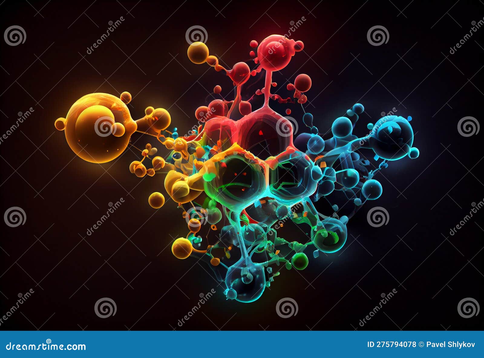 Science Molecule, Model Structure Stock Illustration - Illustration of ...