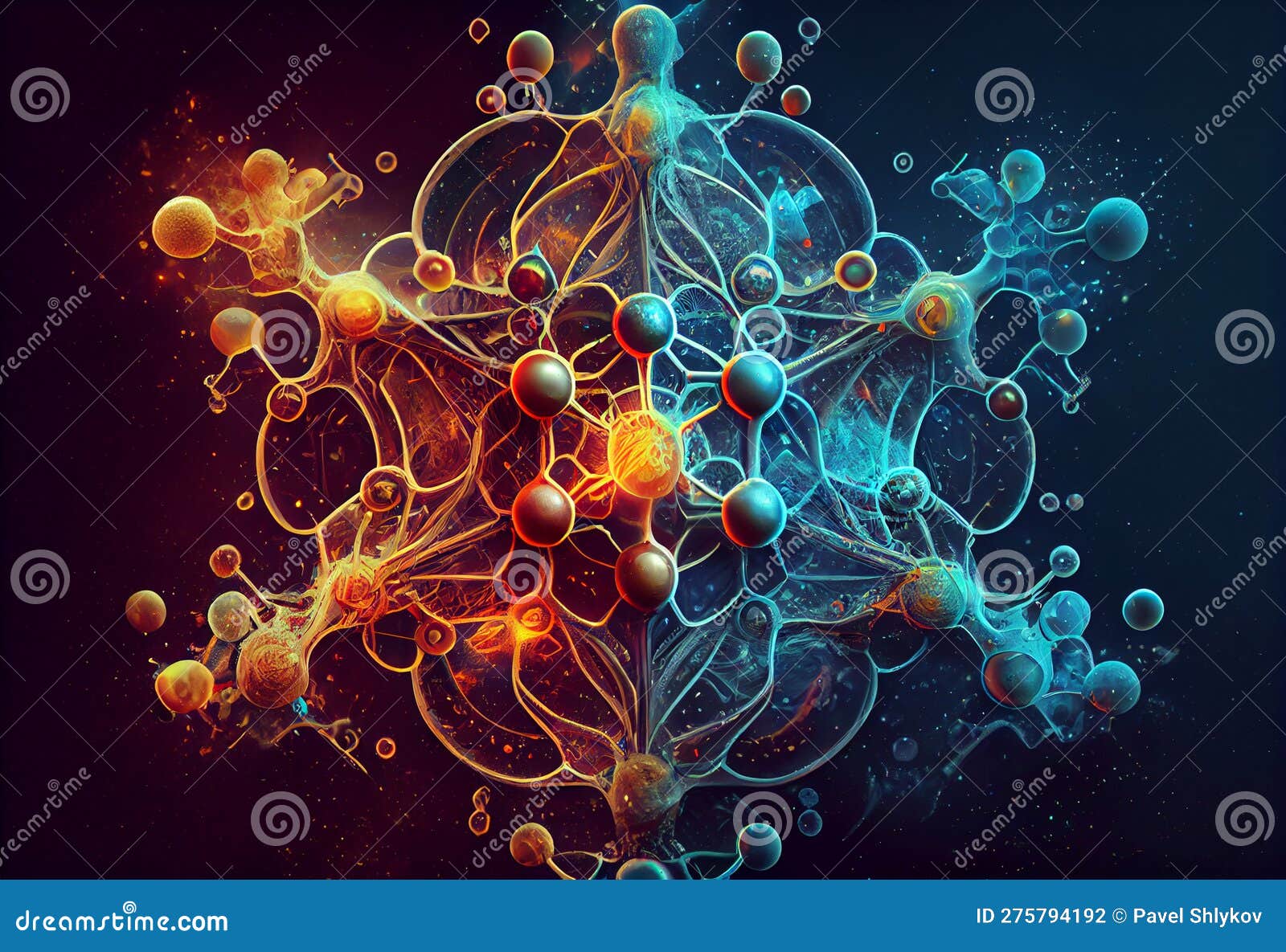 Science Molecule, Model Structure Stock Illustration - Illustration of ...