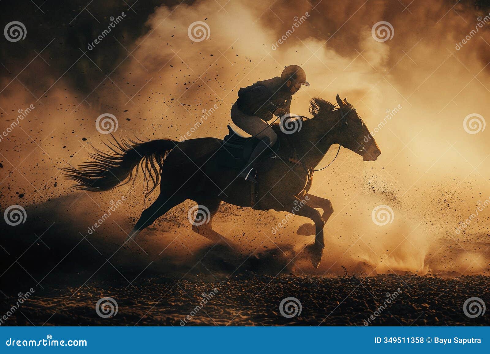 Ai Generative Silhouette of a Horse Racer Stock Illustration ...