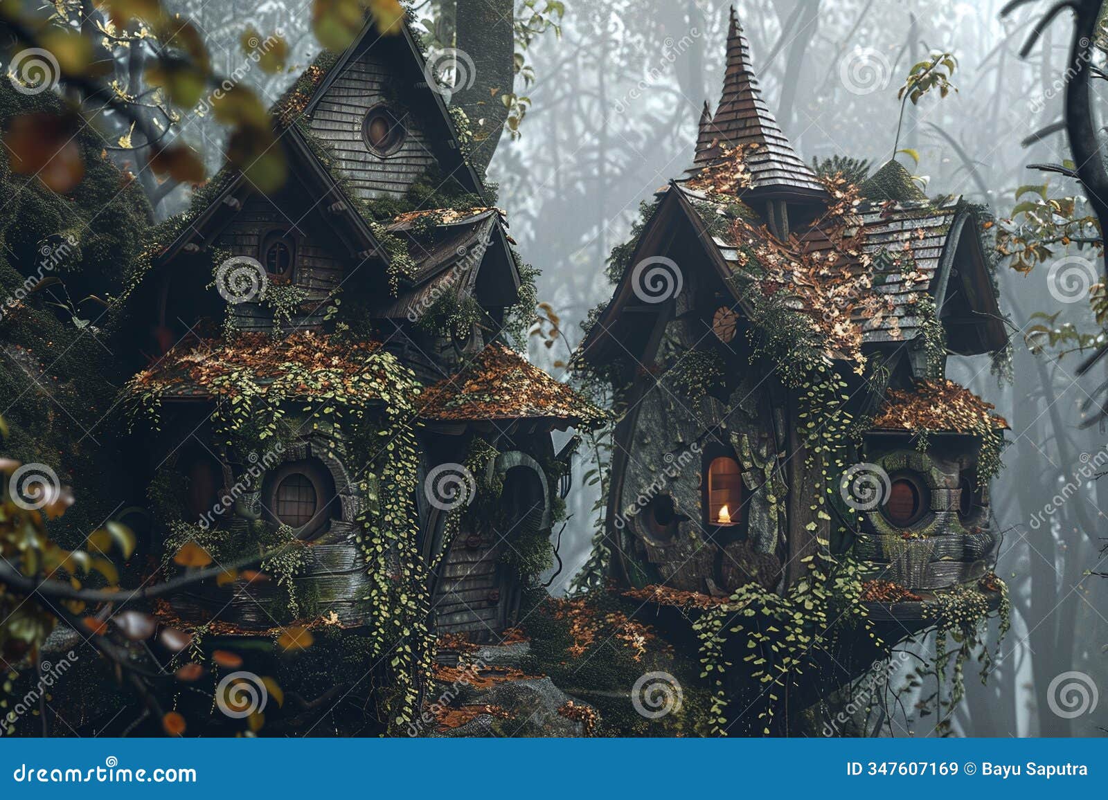 Ai Generative Small Human House Fantasy World Stock Illustration ...