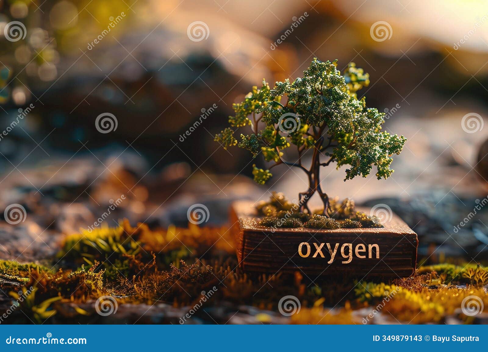 Ai Generative Small Tree with Word Oxygen Stock Illustration ...
