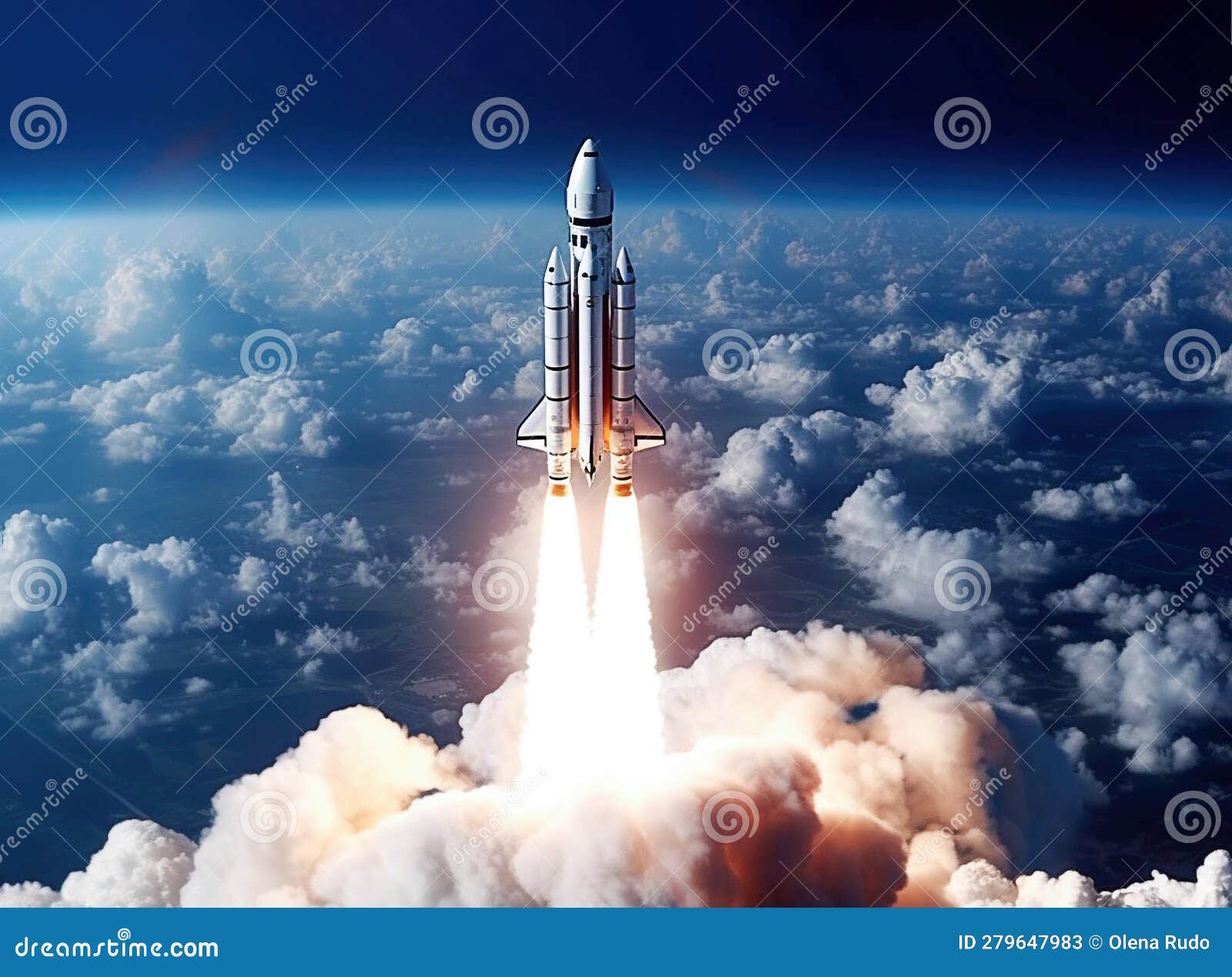 Ai Generative. Space Shuttle Launch in Outer Space Stock Illustration ...