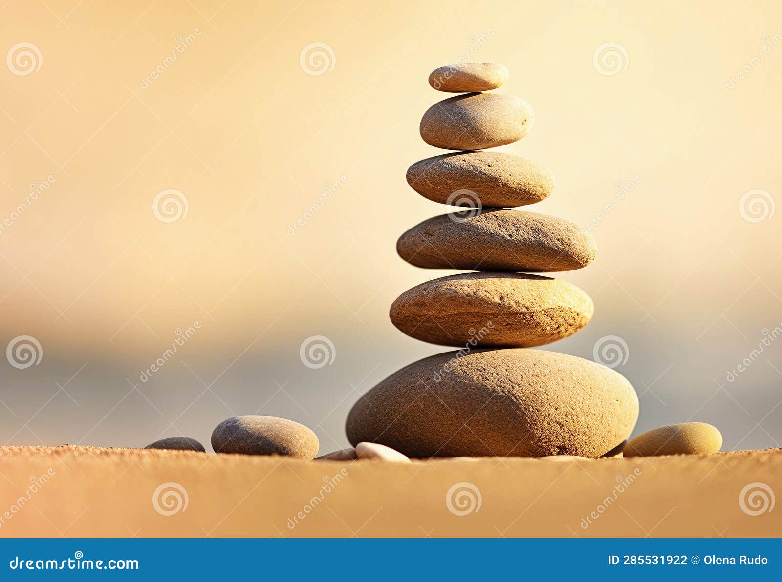 Ai Generative. Stacked Zen Stones, Balance Concept Stock Illustration ...