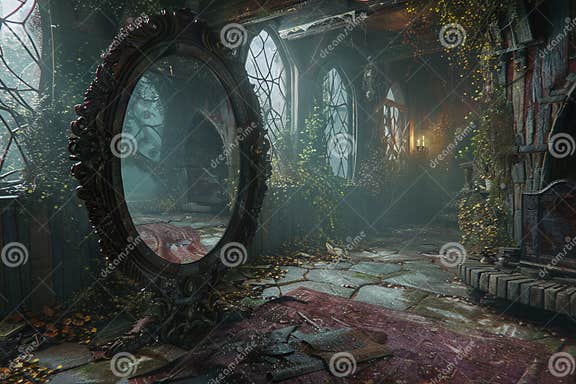 Ai Generative Talking Magic Mirror Stock Photo - Image of magician ...