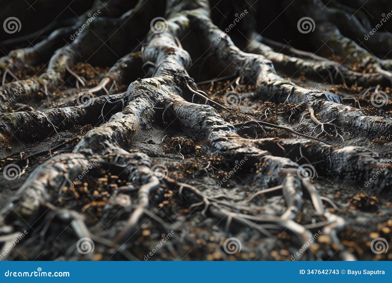 Ai Generative View of Tree Roots in the Ground Stock Illustration ...