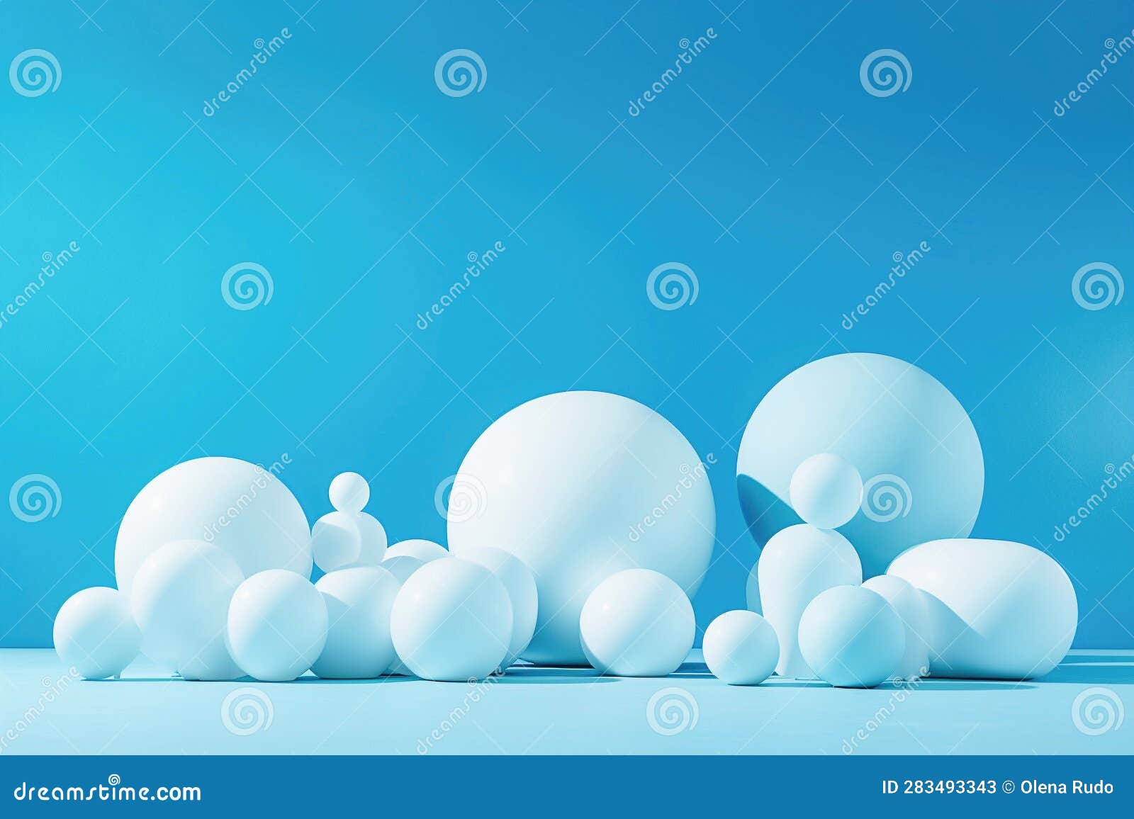 Ai Generative. White Ball on Blue Background Stock Illustration ...