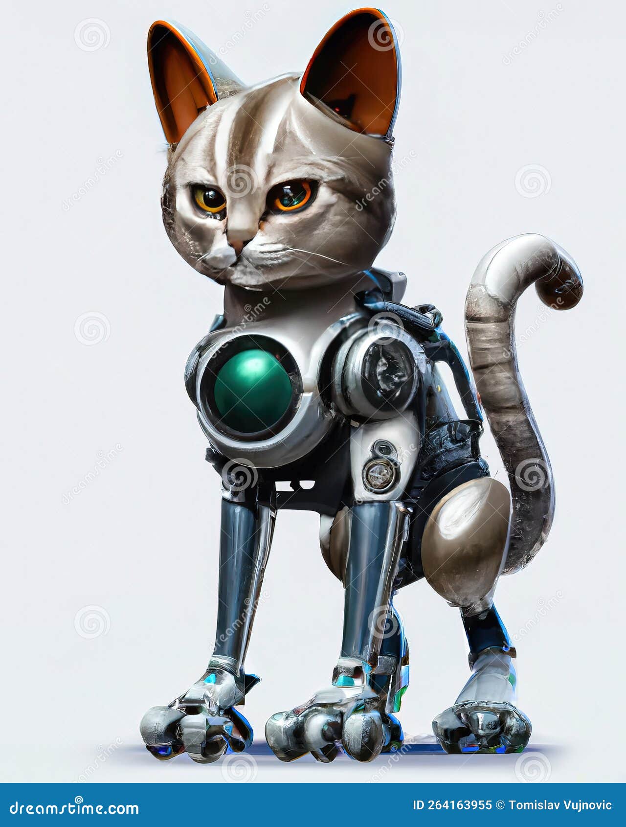 Ai Generativo De Un Gato Robot Ciborg Stock de ilustración ...