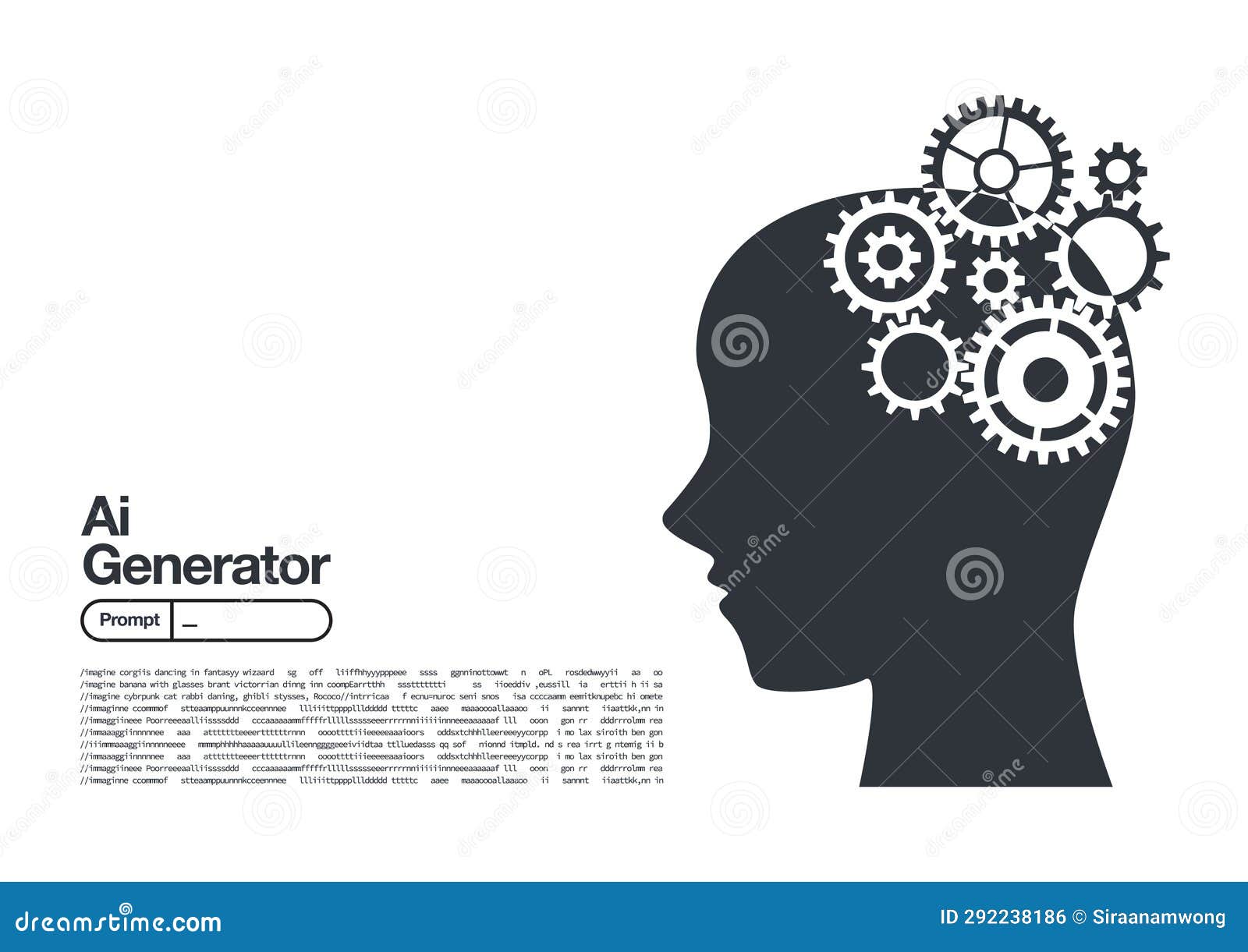 AI Generator Artificial Intelligence with in Humanoid Head Stock Vector ...