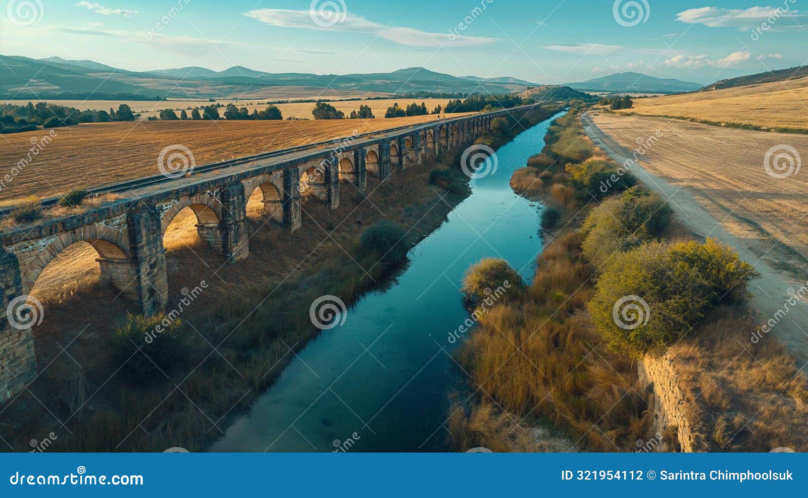 AI Generator Image of Bridge Construction on the River Orderly ...