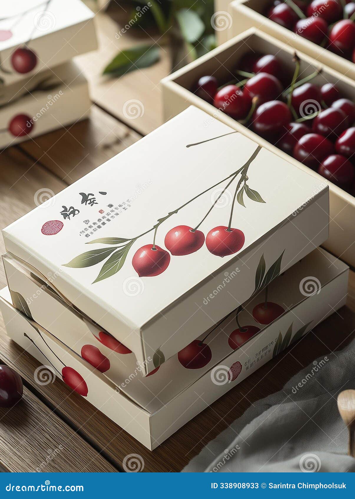 AI Generator Image of Cherry,packaging Box Stock Illustration ...