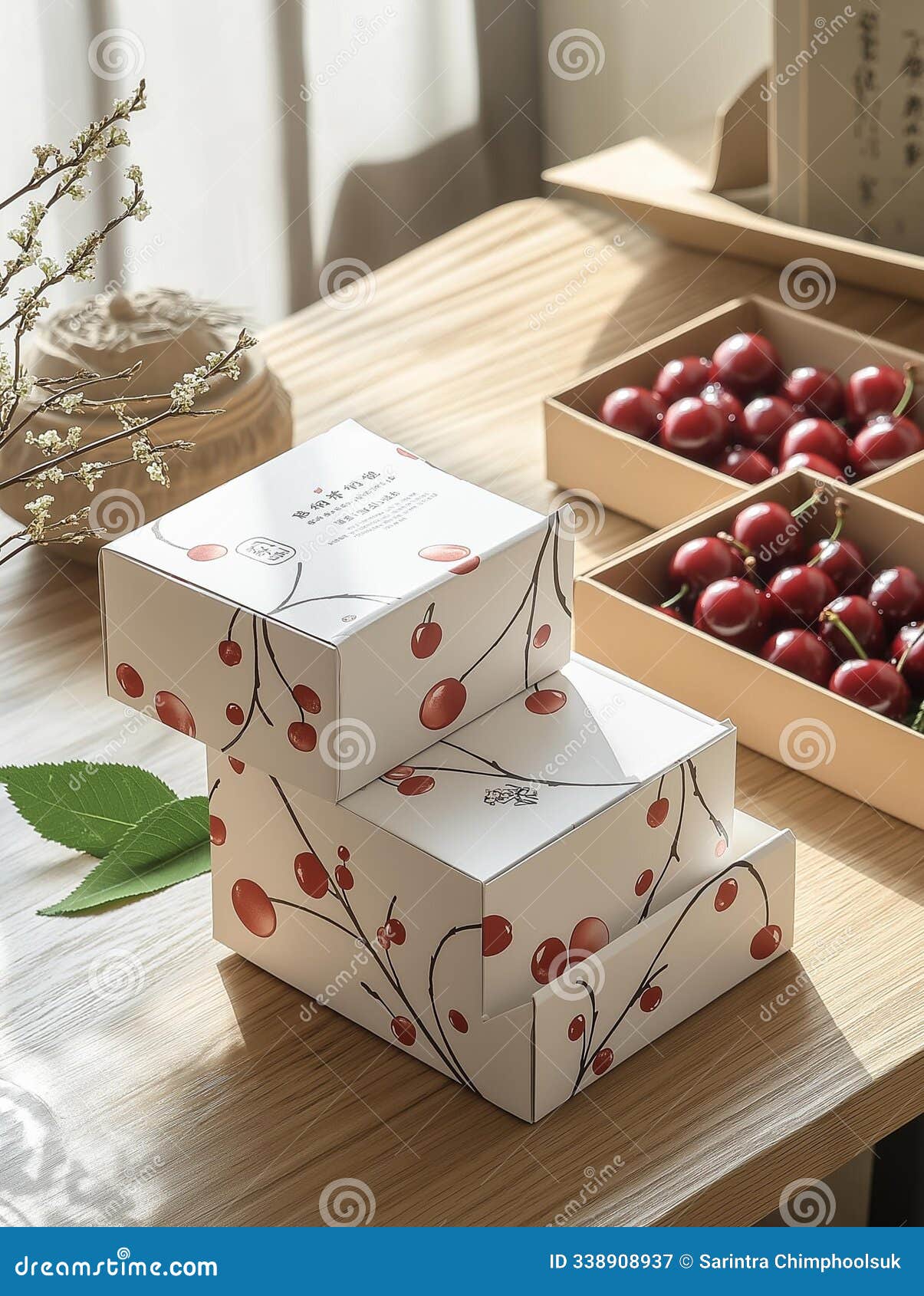 AI Generator Image of Cherry,packaging Box Stock Illustration ...