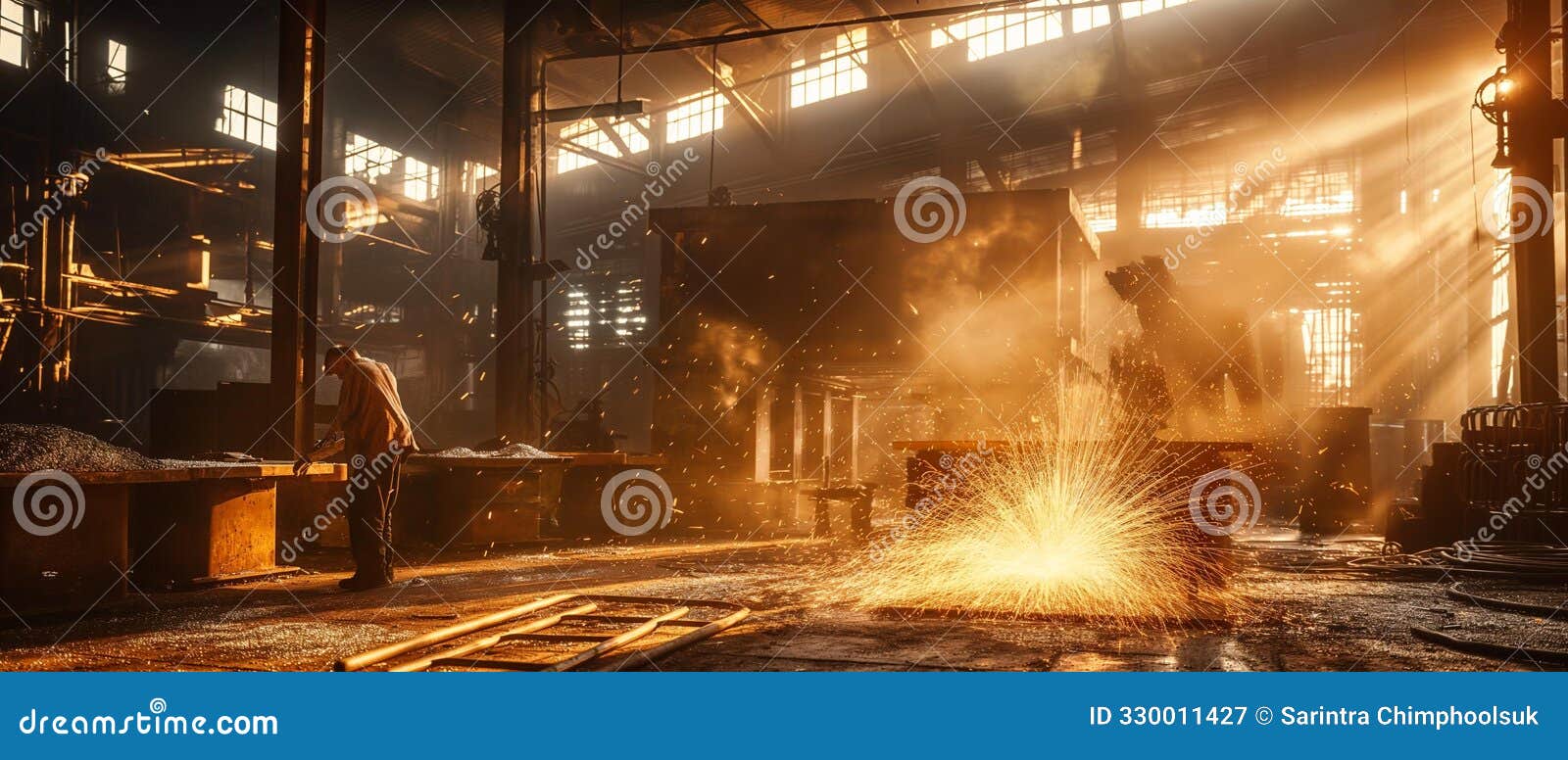 AI Generator Image of Construction Worker, Engineer Working on Welding ...