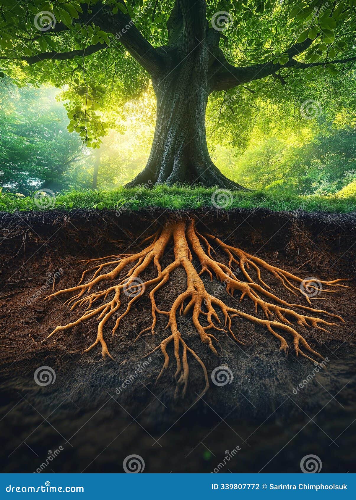 AI Generator Image of Majestic Tree with Extensive, Intricate Roots ...