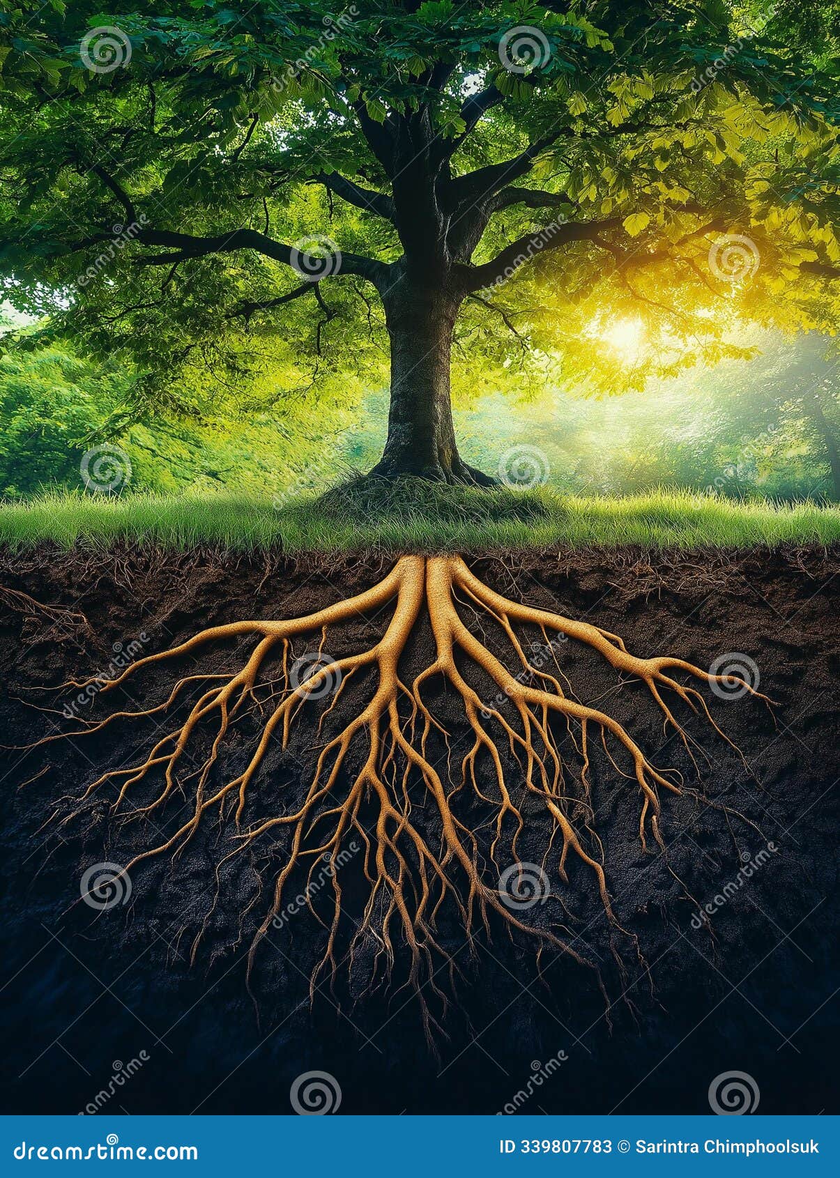 AI Generator Image of Majestic Tree with Extensive, Intricate Roots ...