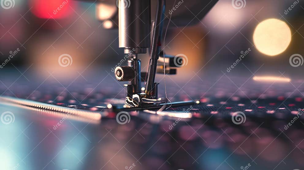 AI Generator Image of Sewing Machine Sewing with Mesh Fabric Stock ...