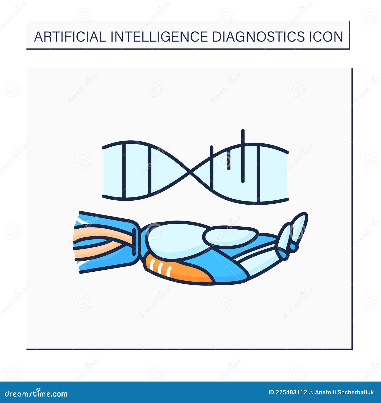 AI in genetic line icon stock vector. Illustration of convenient ...